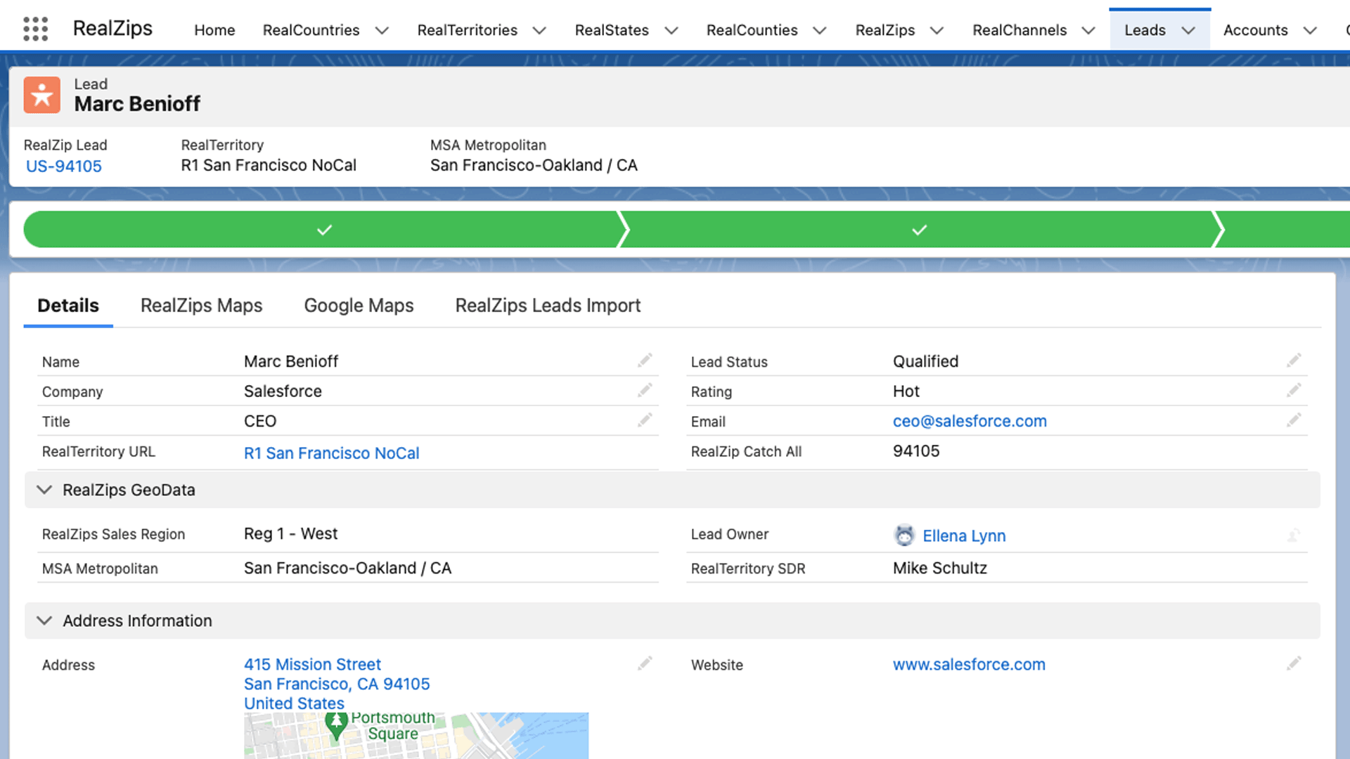 Salesforce-native GeoData Platform - RealZips