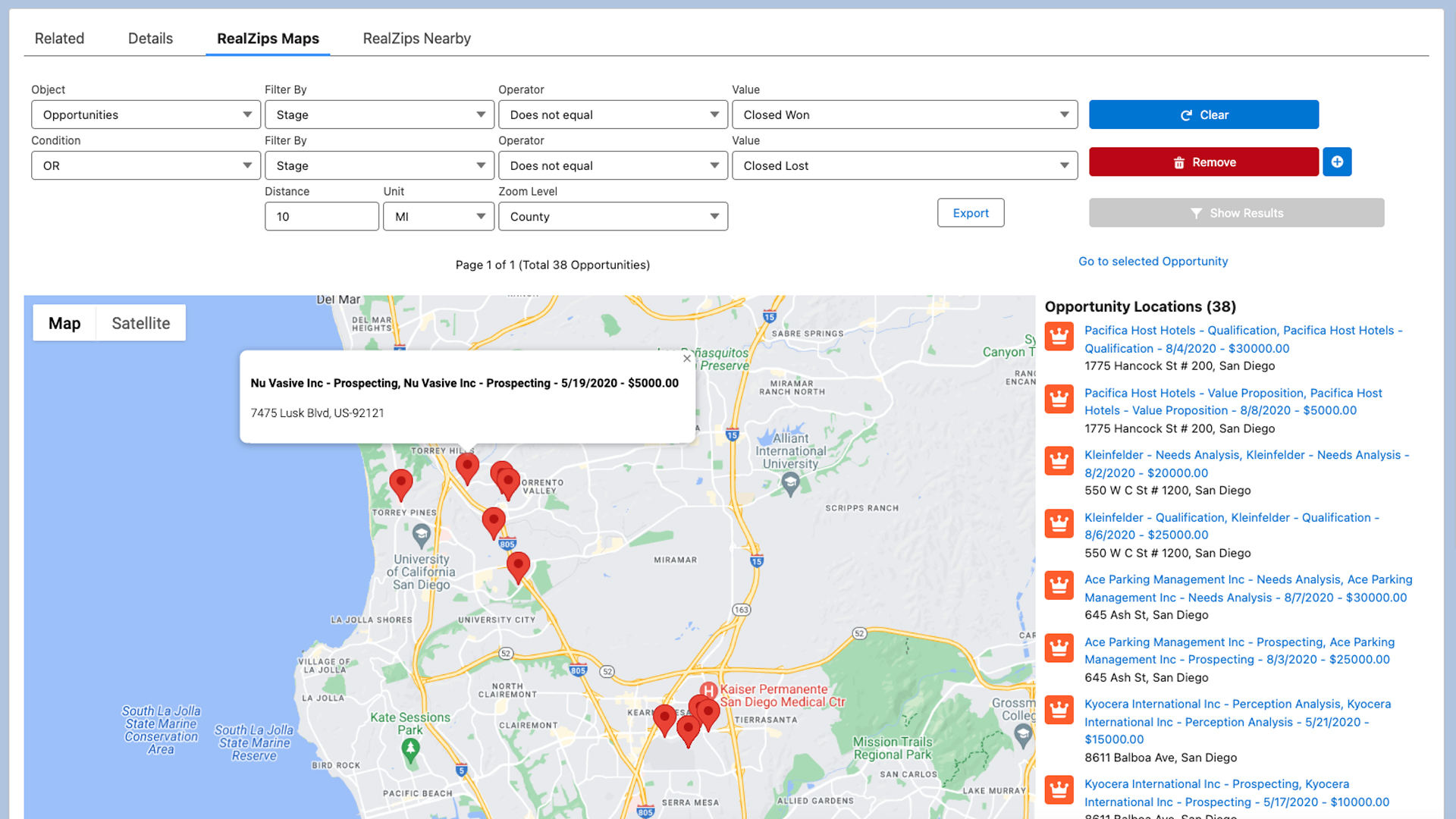 Sales Zones - RealZips