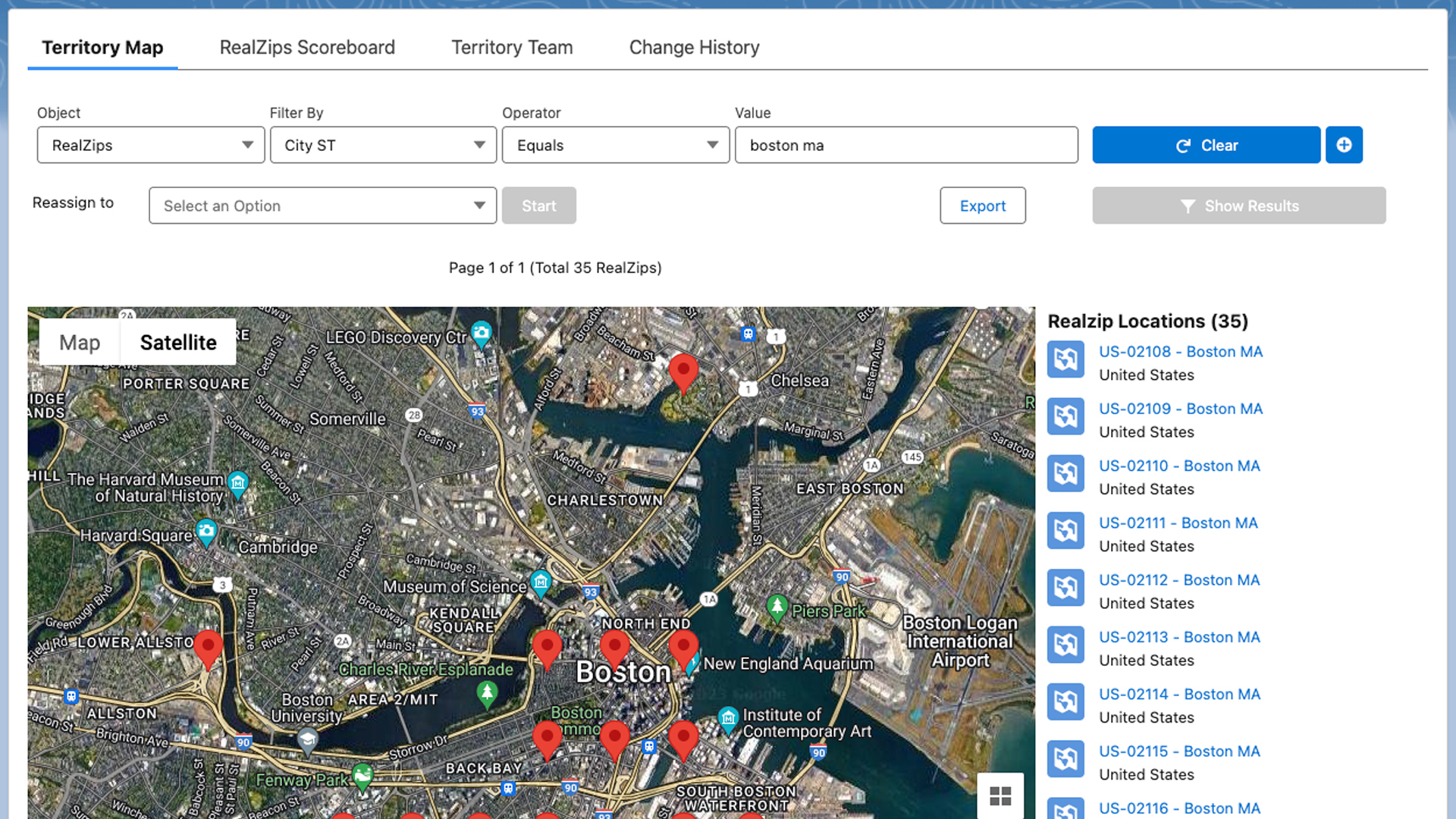 Sales Zones - RealZips